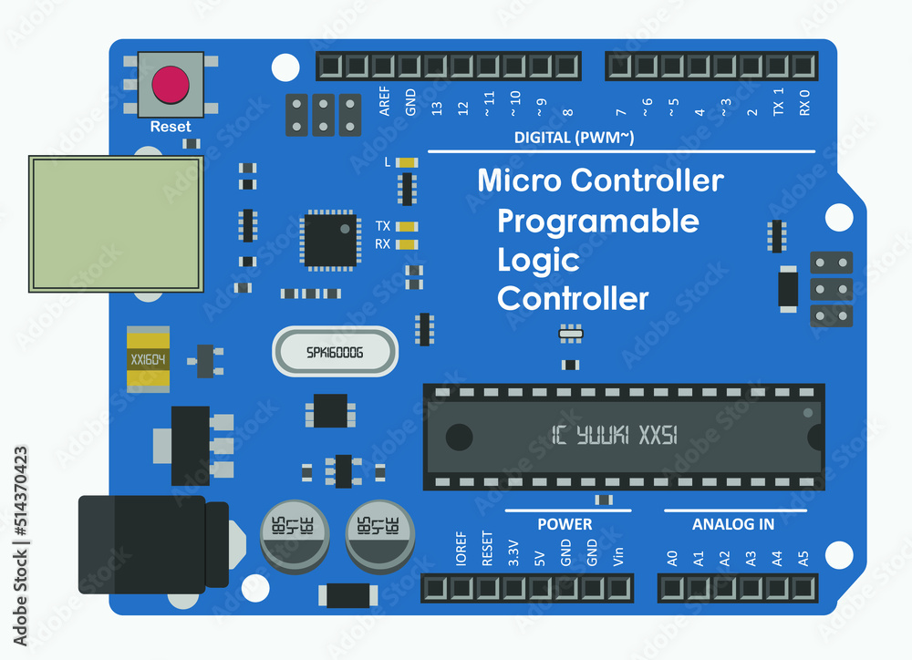 ARDUINO Logic Controller With Input and Output Vektor Flat Design Stock ...