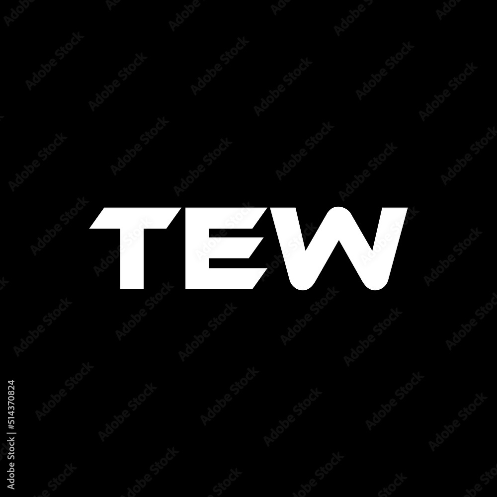TEW letter logo design with black background in illustrator, vector ...