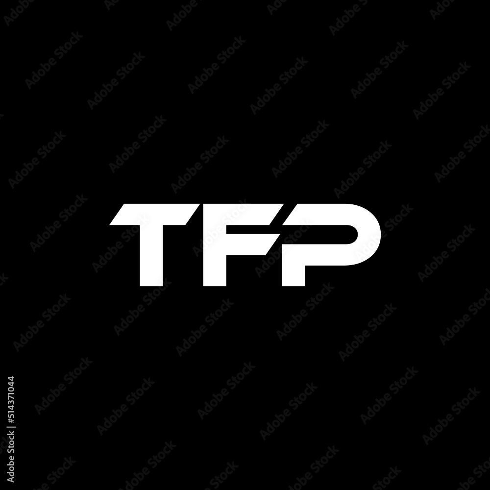 Vecteur Stock TFP letter logo design with black background in ...