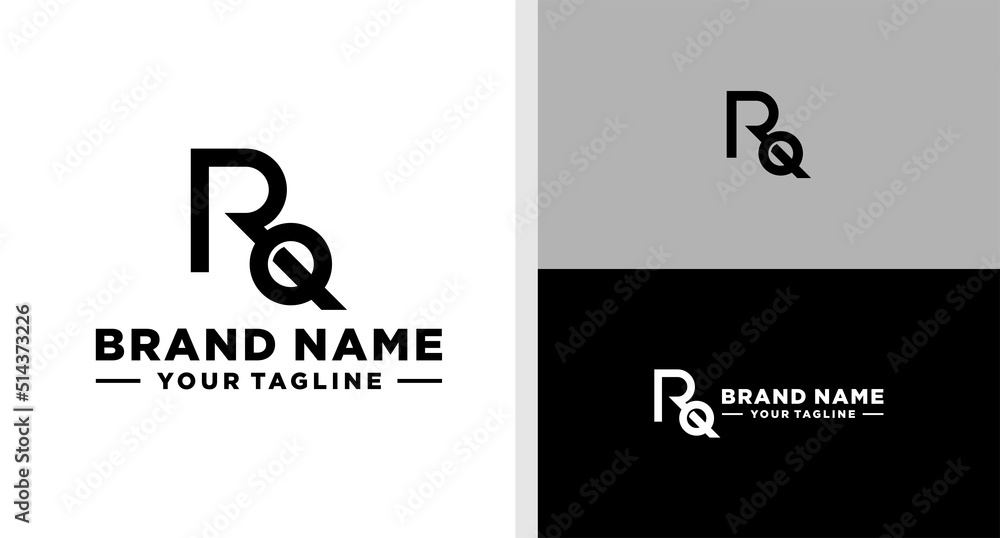 RQ LOGO MONOGRAM BOLD SIMPLE EDITABLE Stock Vector | Adobe Stock