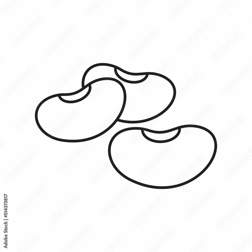 Kidney plant bean icon. Outline kidney plant bean icon for web design ...