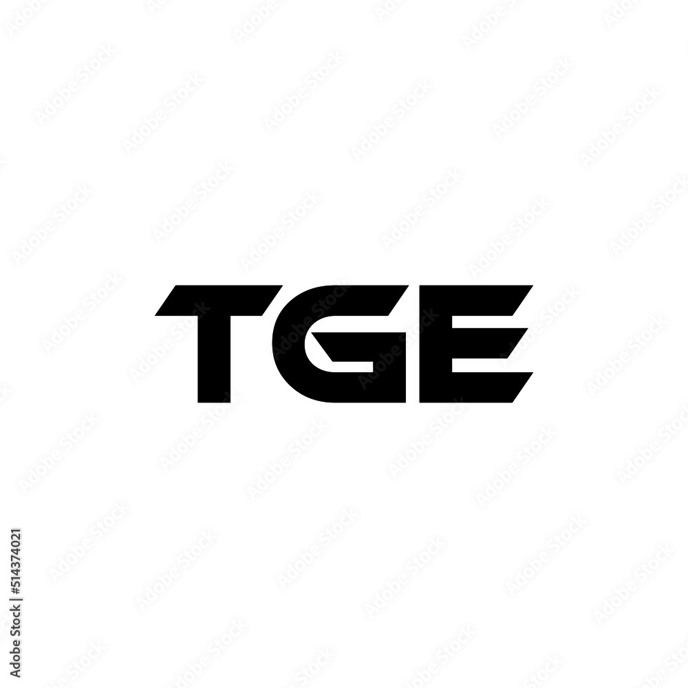 TGE letter logo design with white background in illustrator, vector ...