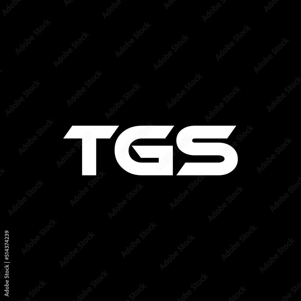 Vetor do Stock: TGS letter logo design with black background in ...