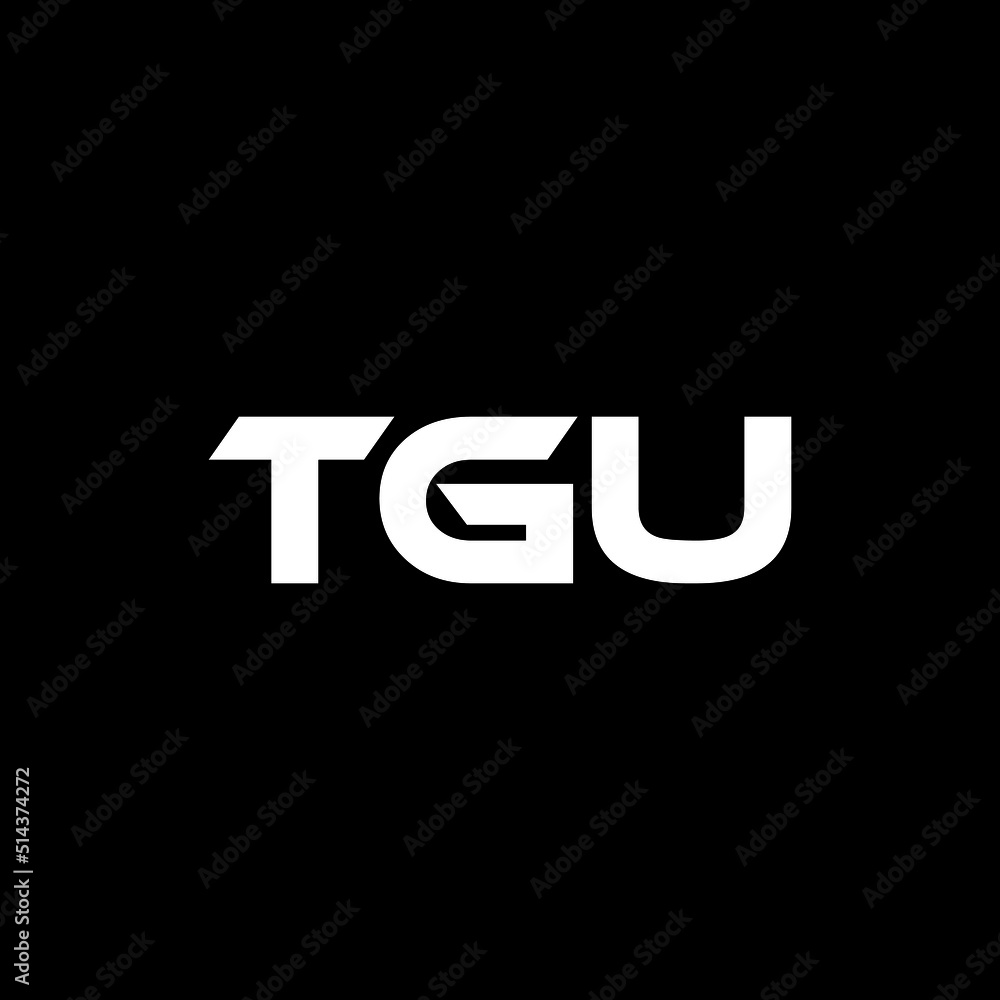 TGU letter logo design with black background in illustrator, vector ...