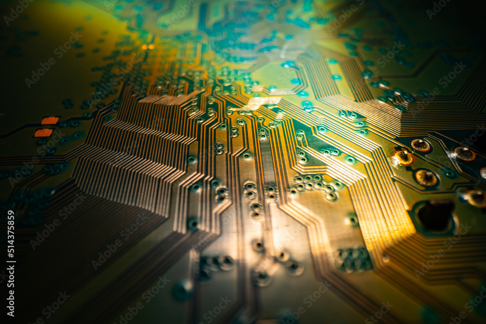 Electronic circuit board technology background. Electronic plate ...