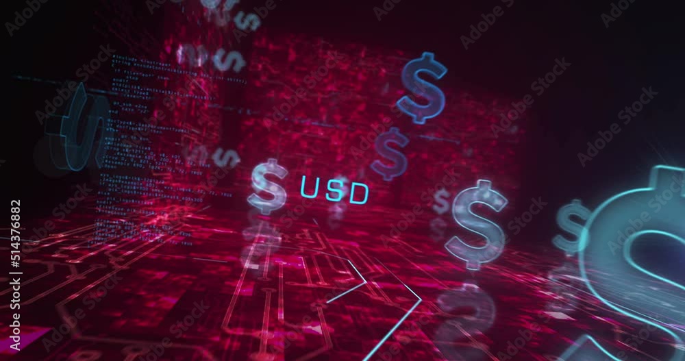 Dollar stablecoin currency business and digital money symbol abstract ...