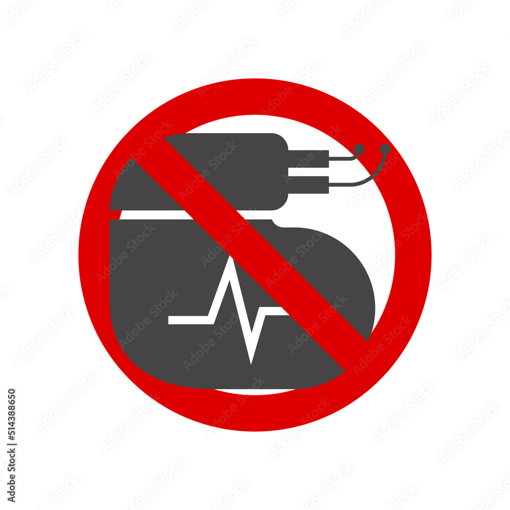 No artificial cardiac pacemaker icon. Flat vector illustration isolated on white background ...