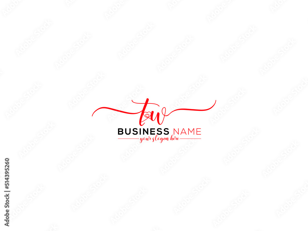 Letter TW Logo Icon, Signature Tw wt Fashion Love Letter Logo Image ...