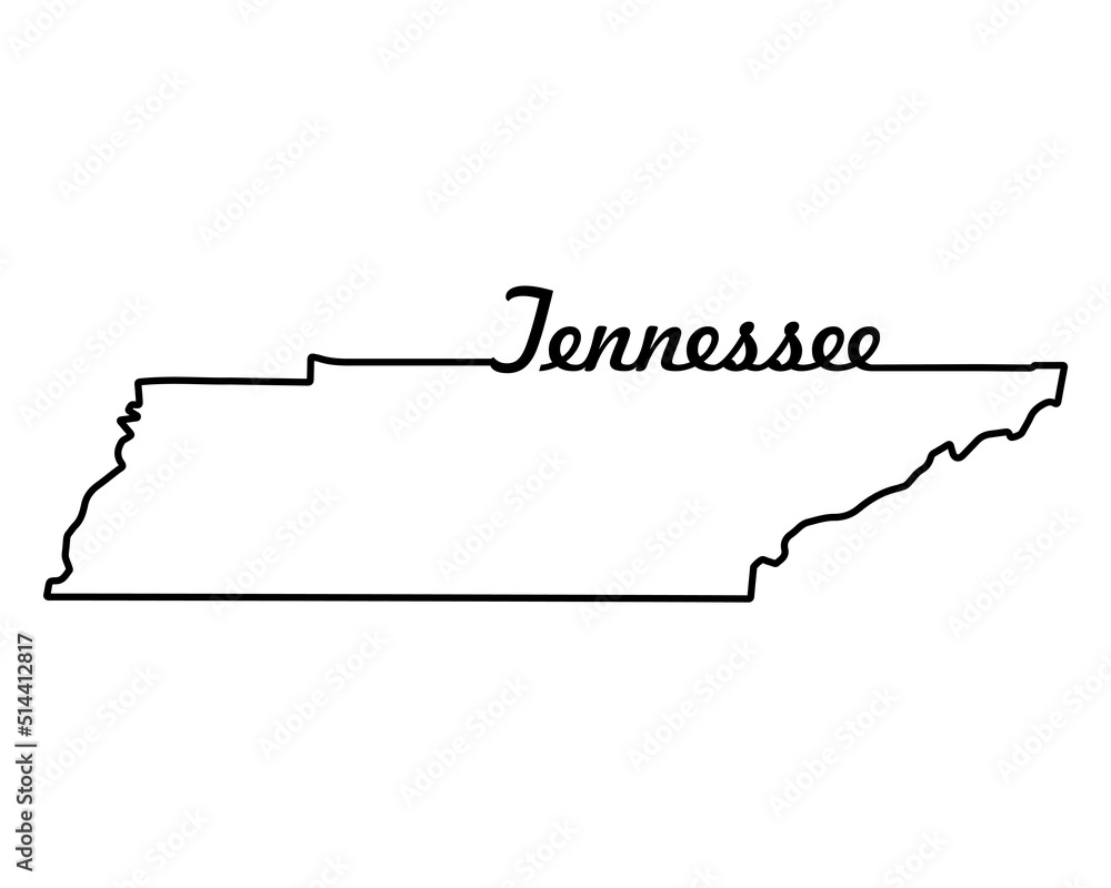 US state map. Tennessee outline symbol. Vector illustration Stock ...