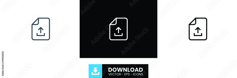 upload file outline icon, black upload file outline icon, white upload ...