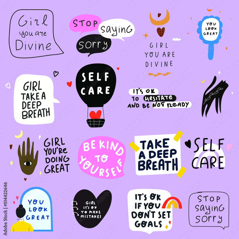 Collection of inspirational and motivational phrases. Vector graphic ...