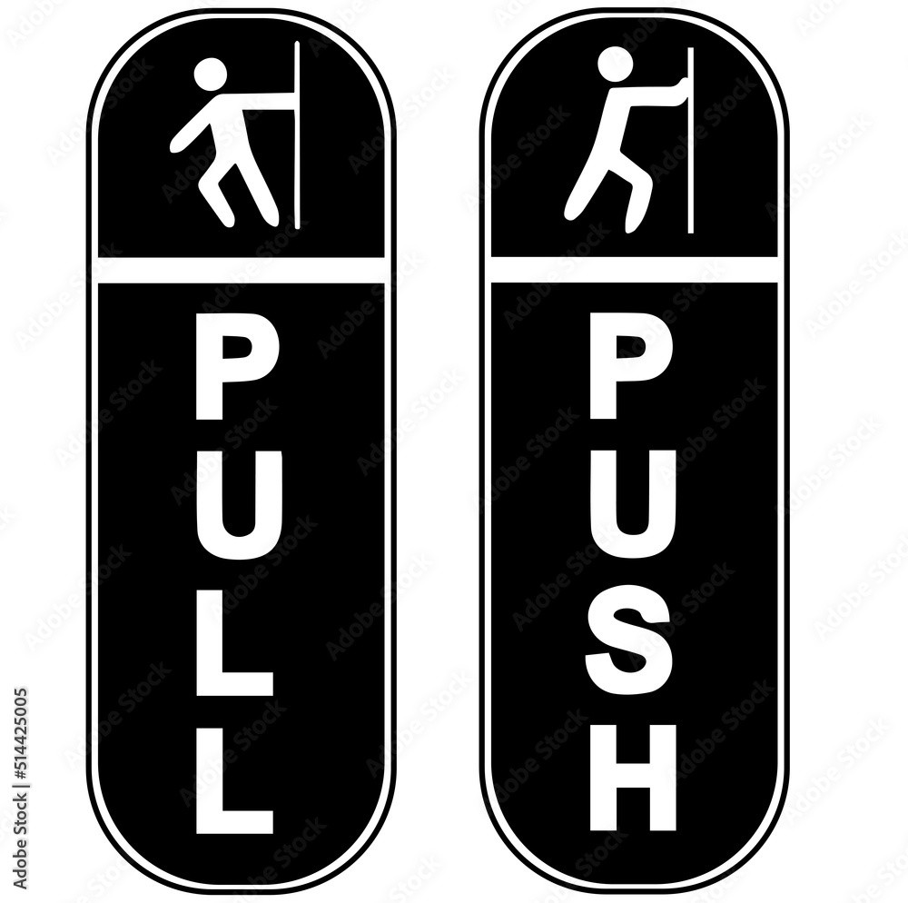 push and pull icons for office and shcool vector illustrations EPS, AI ...