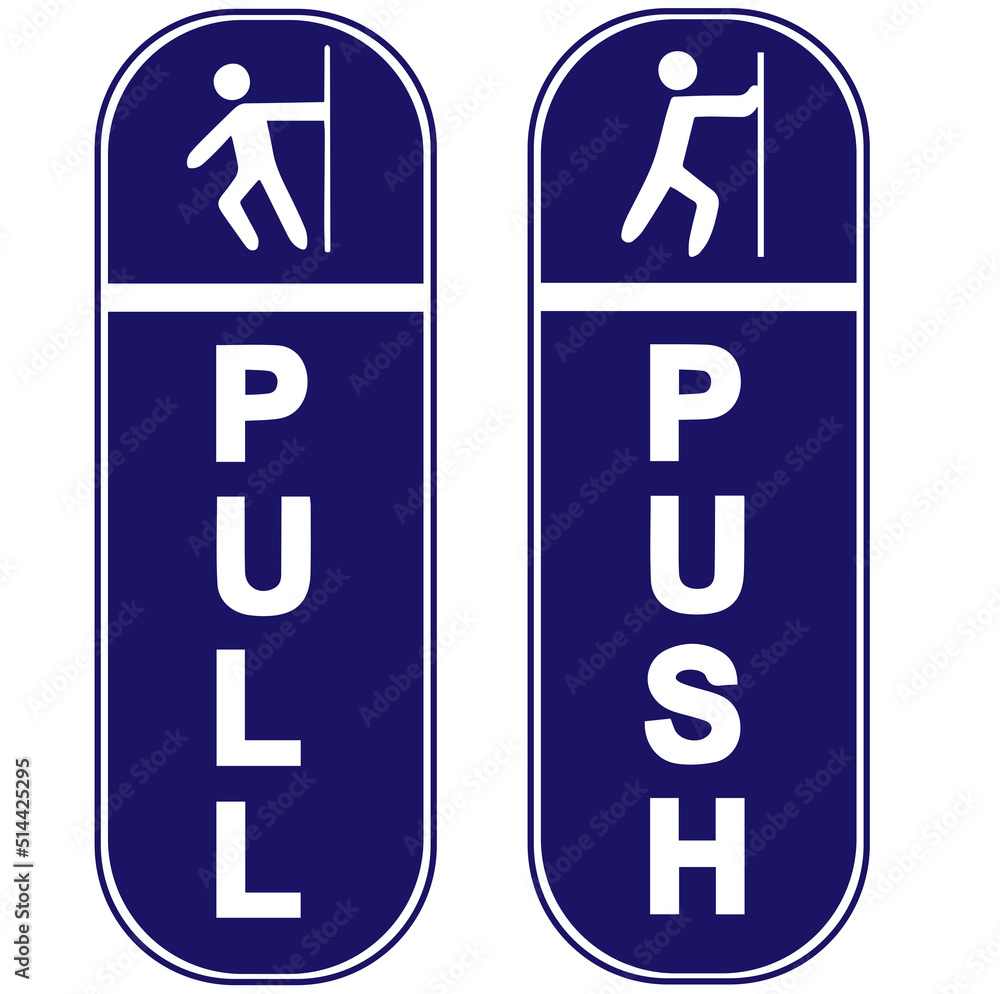 push and pull icons for office and shcool vector illustrations Stock ...