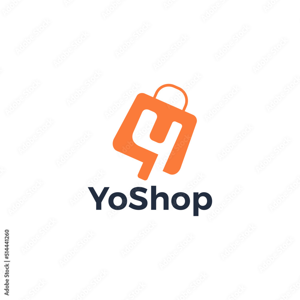 Initial y and shoping bag logo design for mart, market, store and shop ...