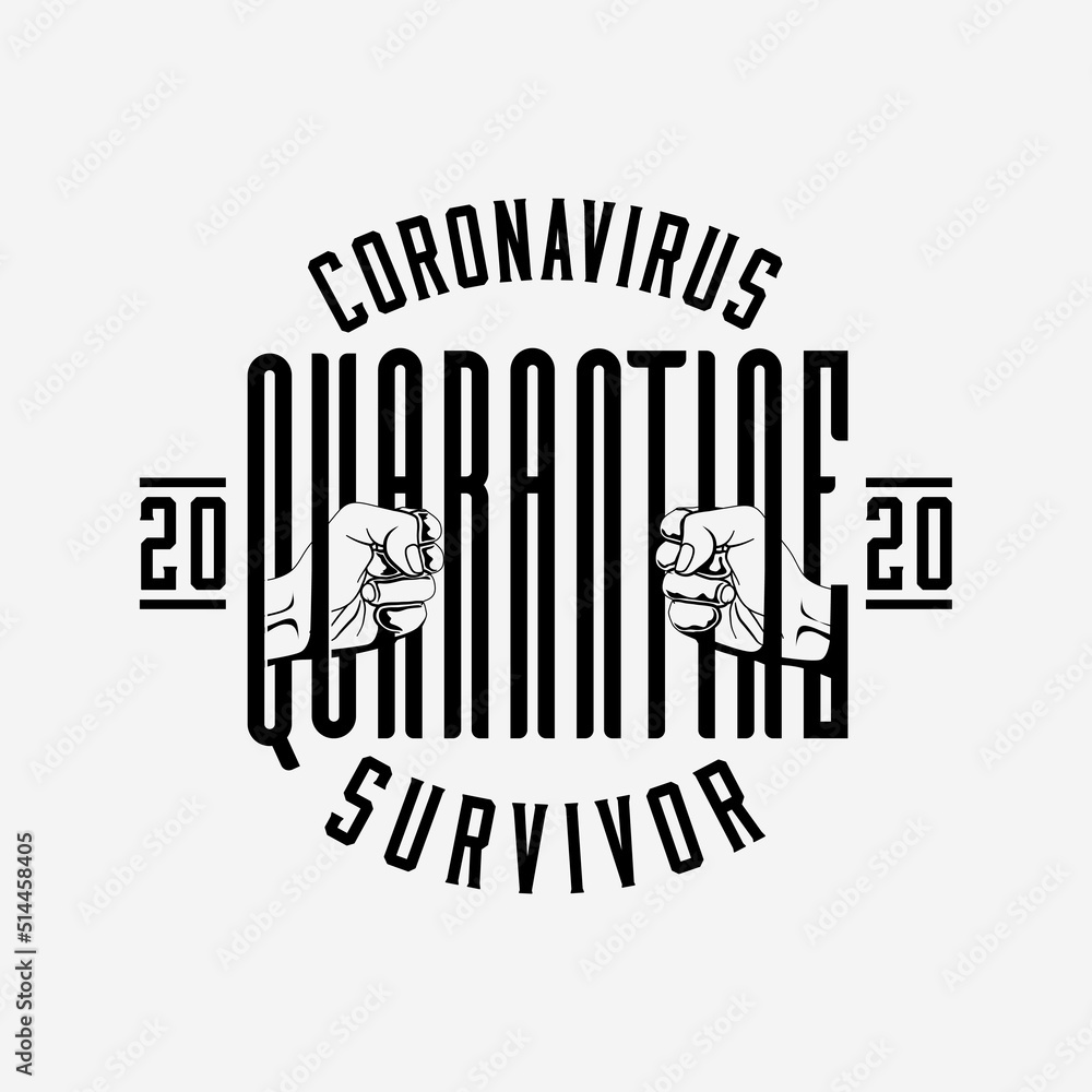 Coronavirus 2020 quarantine survivor badge or label or logo design ...