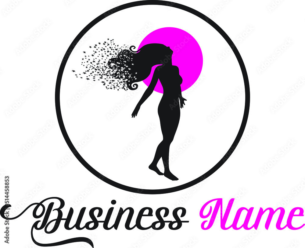 Black Girl Logo African female face Vector illustration Stock Vector ...
