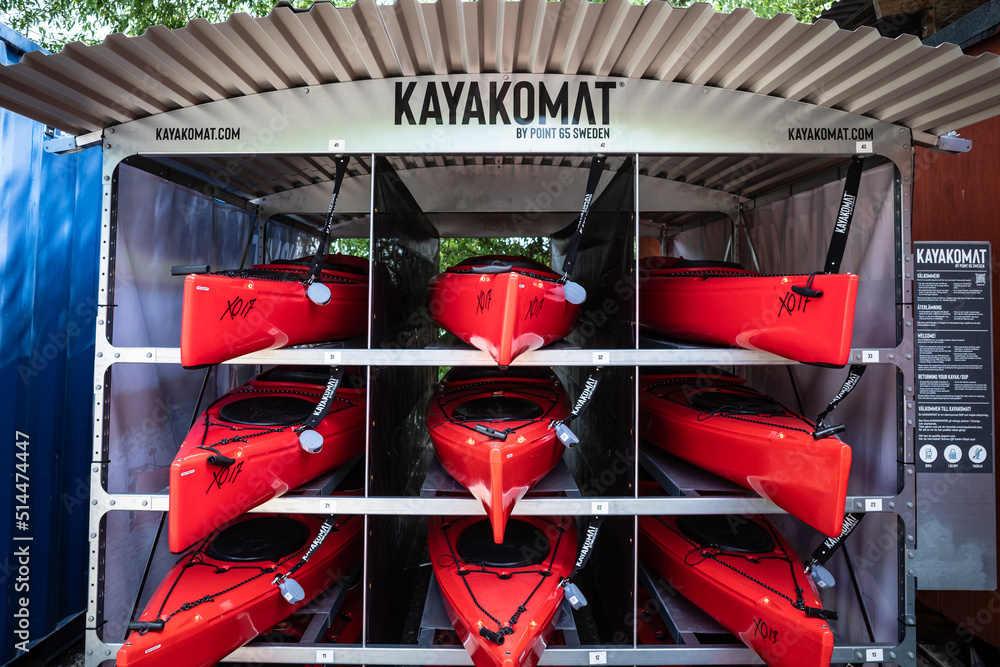 Stockholm, Sweden A machine that rents out kayaks called a Kayakomat. A ...