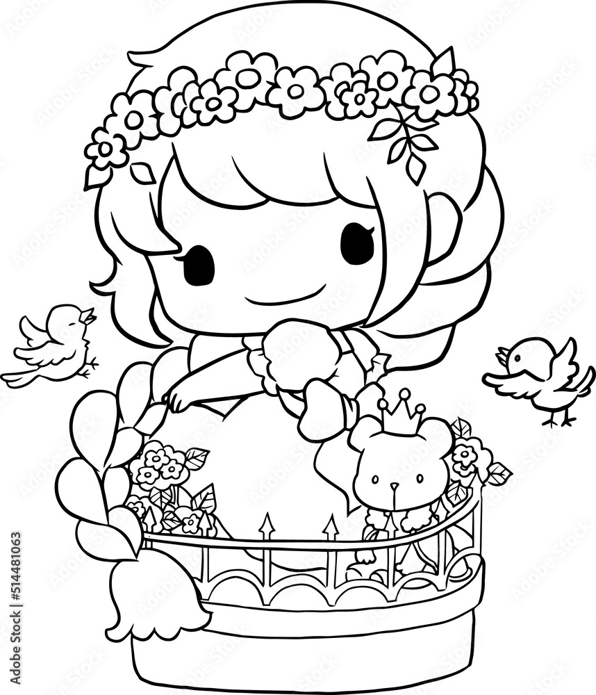 coloring pang drawing cartoon illustration of an bunny Stock ...