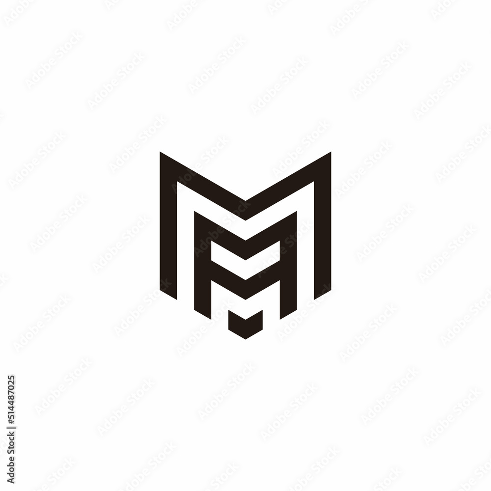 Letter M, A and v shield geometric symbol simple logo vector Stock ...