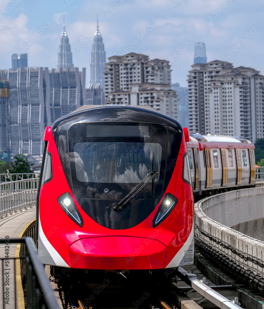 Malaysia Mass Rapid Transit (MRT) Putrajaya Line train with Kuala ...