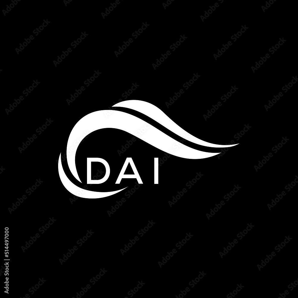 DAI letter logo. DAI best black ground vector image. DAI letter logo ...