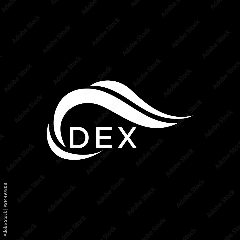 DEX letter logo. DEX best black ground vector image. DEX letter logo ...