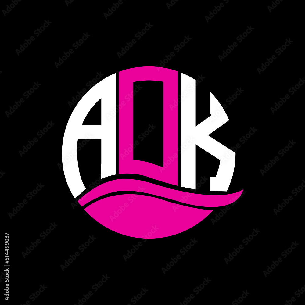 AOK logo monogram isolated on circle element design template, AOK ...