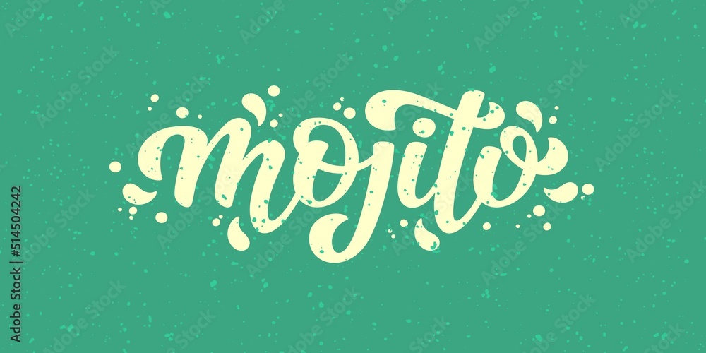Mojito Vector Lettering illustration, vector eps10. Template for label ...
