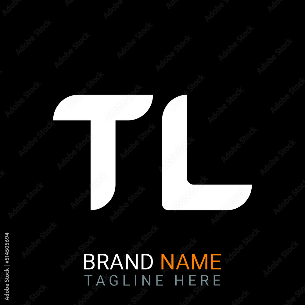 Tl Letter Logo design. black background. Stock Vector | Adobe Stock