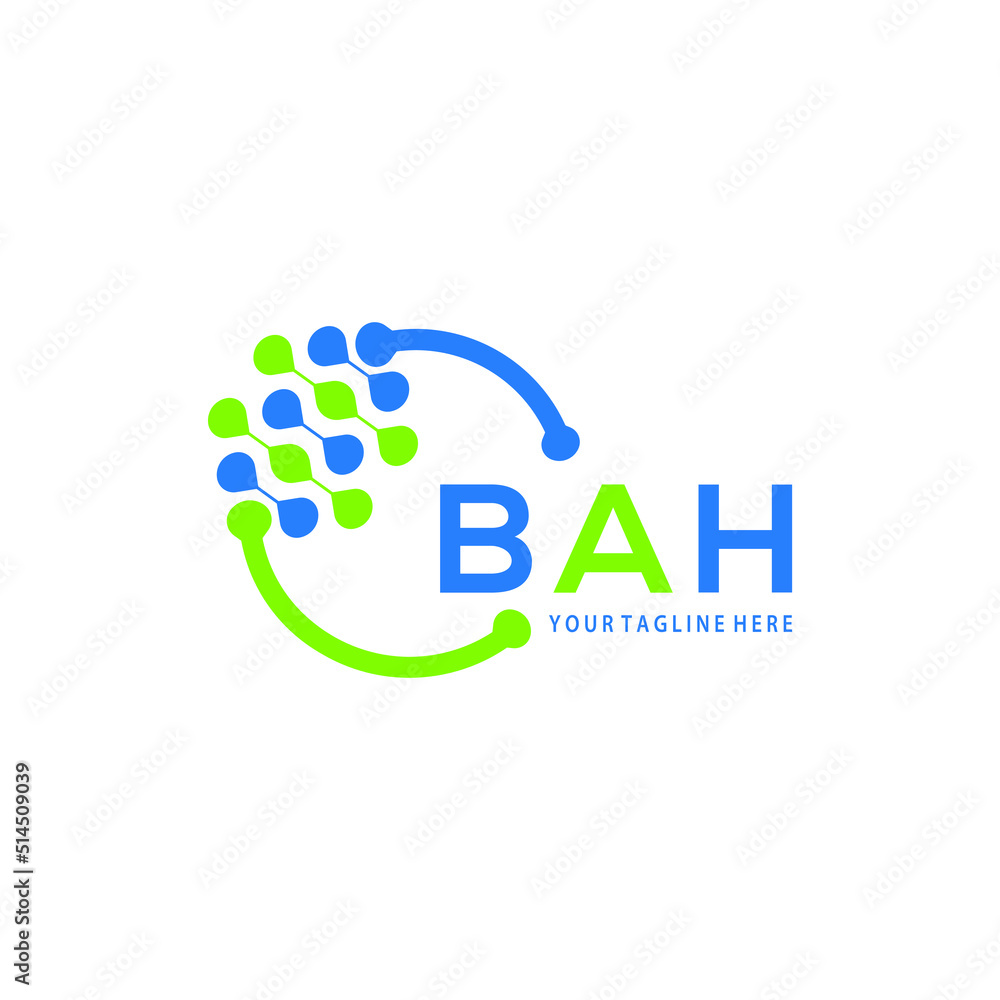 BAH logo design initial creative letter logo. BAH unique letter logo ...