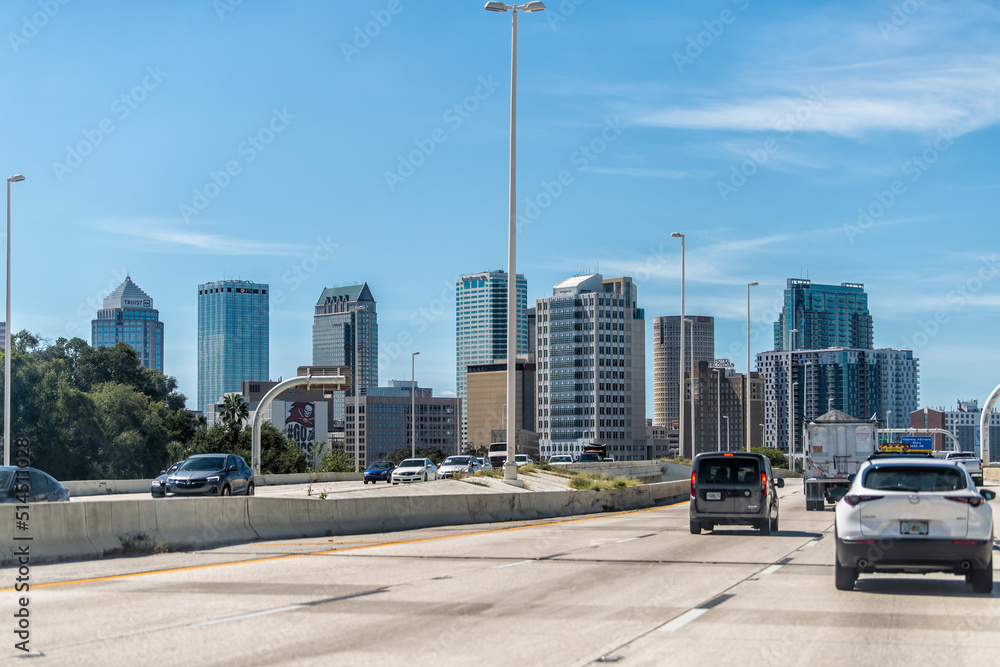 Tampa, USA - October 4, 2021: Road interstate highway i275 in Tampa ...