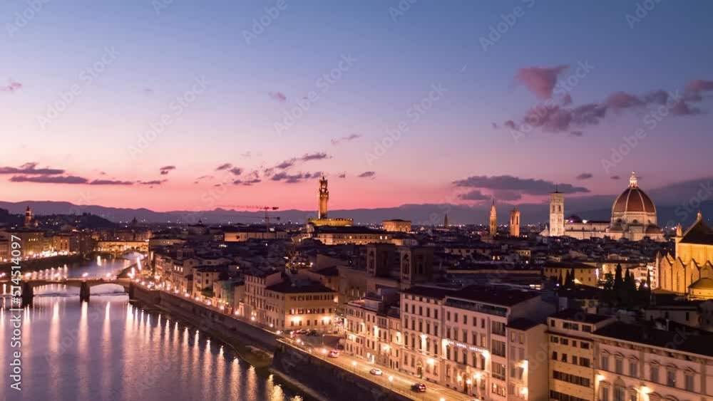 Establishing aerial view of Florence Cathedral, Firenze Cattedrale di ...