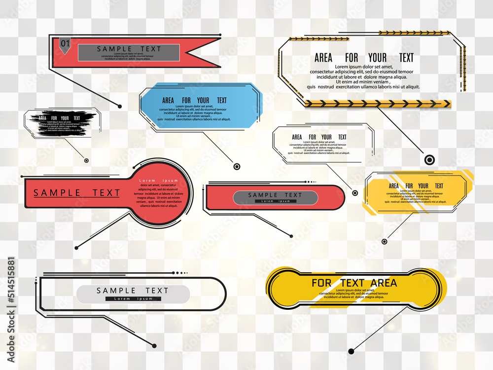 Layout element for web, brochure, infographic. Digital callouts titles ...