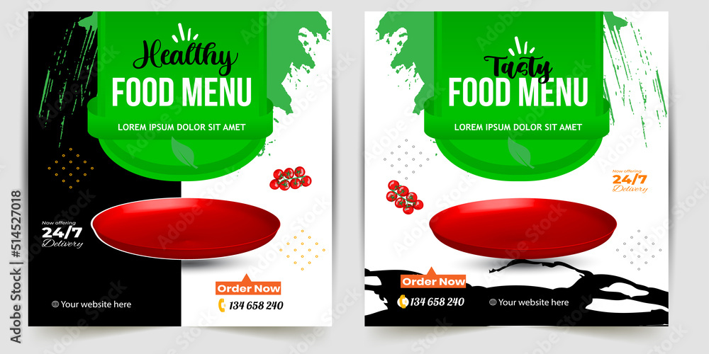 social media post template Banner, Restaurant discount food Burger ...