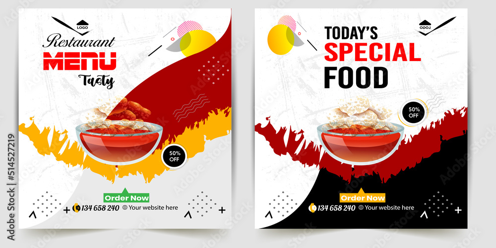 social media post template Banner, Restaurant discount food Burger ...