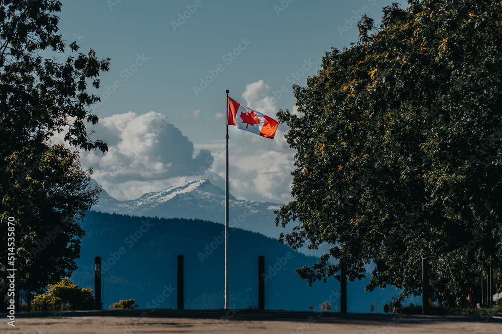 Canada flag at university of British Columbia Canada Stock Photo ...
