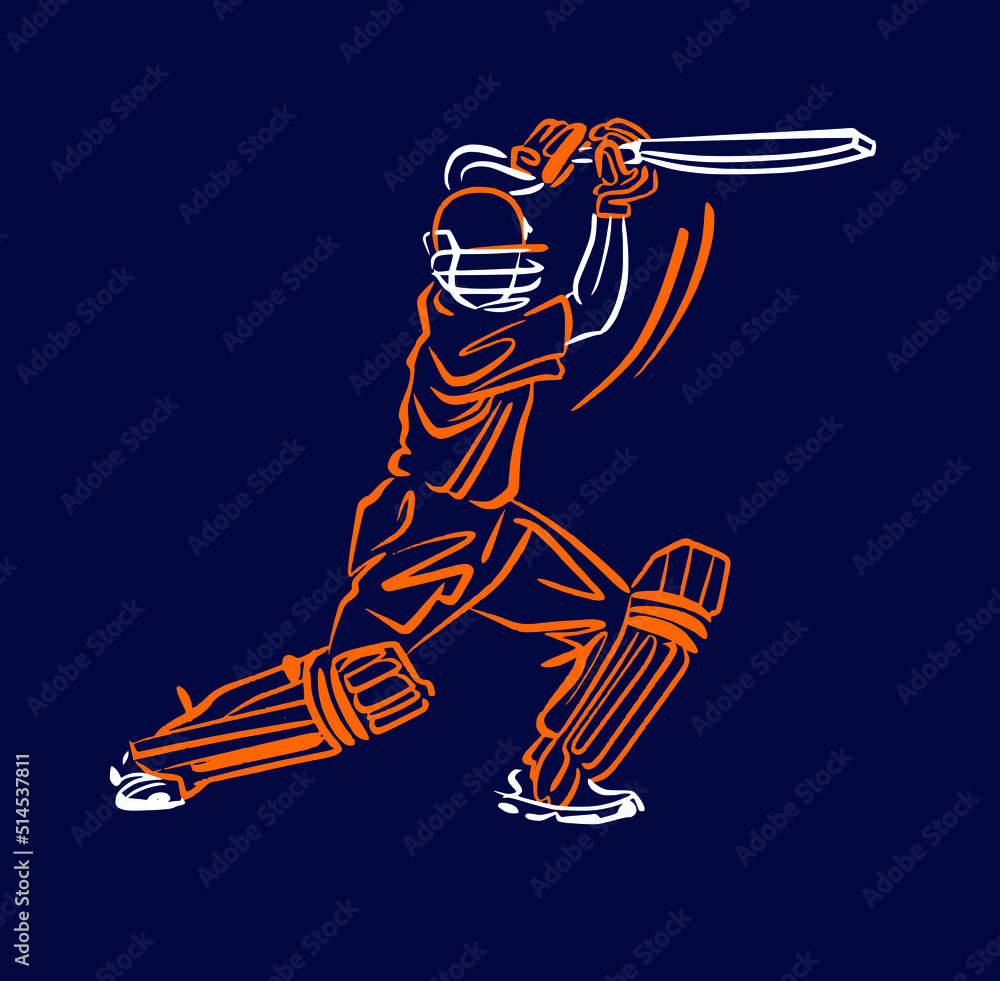 the vector illustration of the illustration of cricket player Stock ...