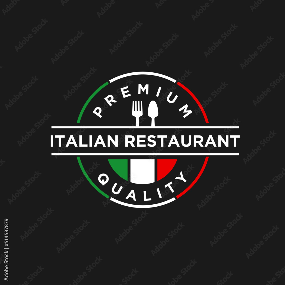 Italian food vector logo design illustration Stock Vector | Adobe Stock