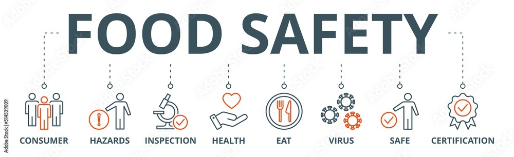 Food safety banner web icon vector illustration concept with icon of ...