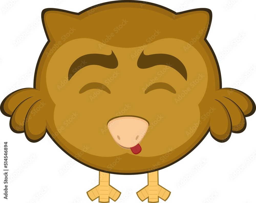 Vector illustration of a cartoon owl an expression of yummy that ...
