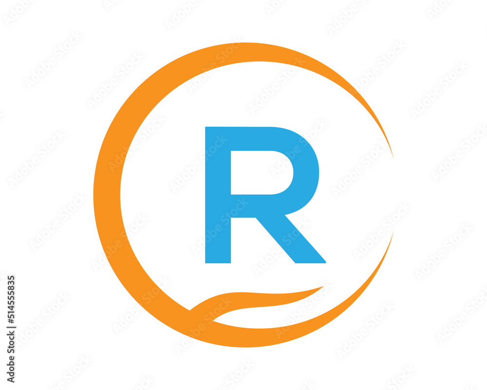 R vector logo icon with love shape and Aro illustration design isolated ...