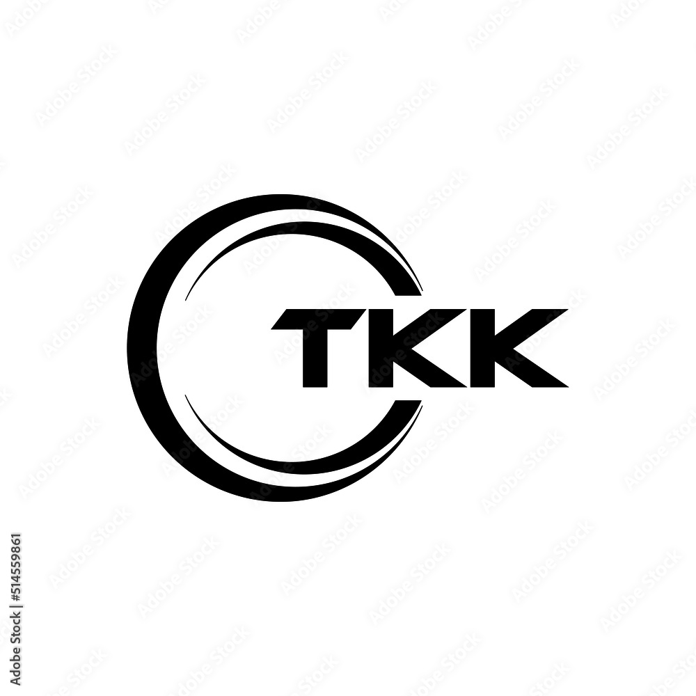 TKK letter logo design with white background in illustrator, vector ...