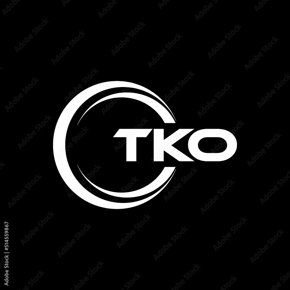 TKO letter logo design with black background in illustrator, vector ...