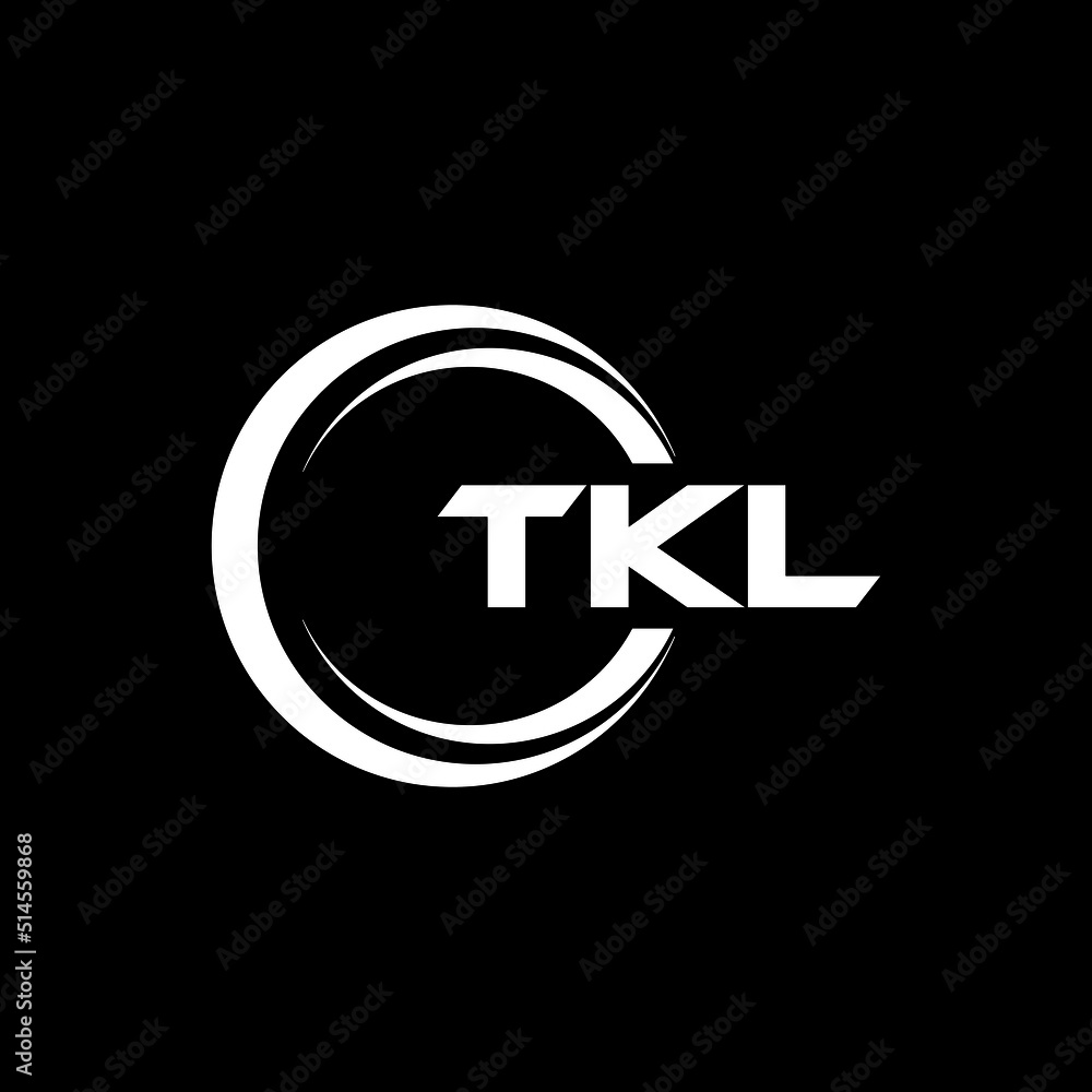 Vetor do Stock: TKL letter logo design with black background in ...