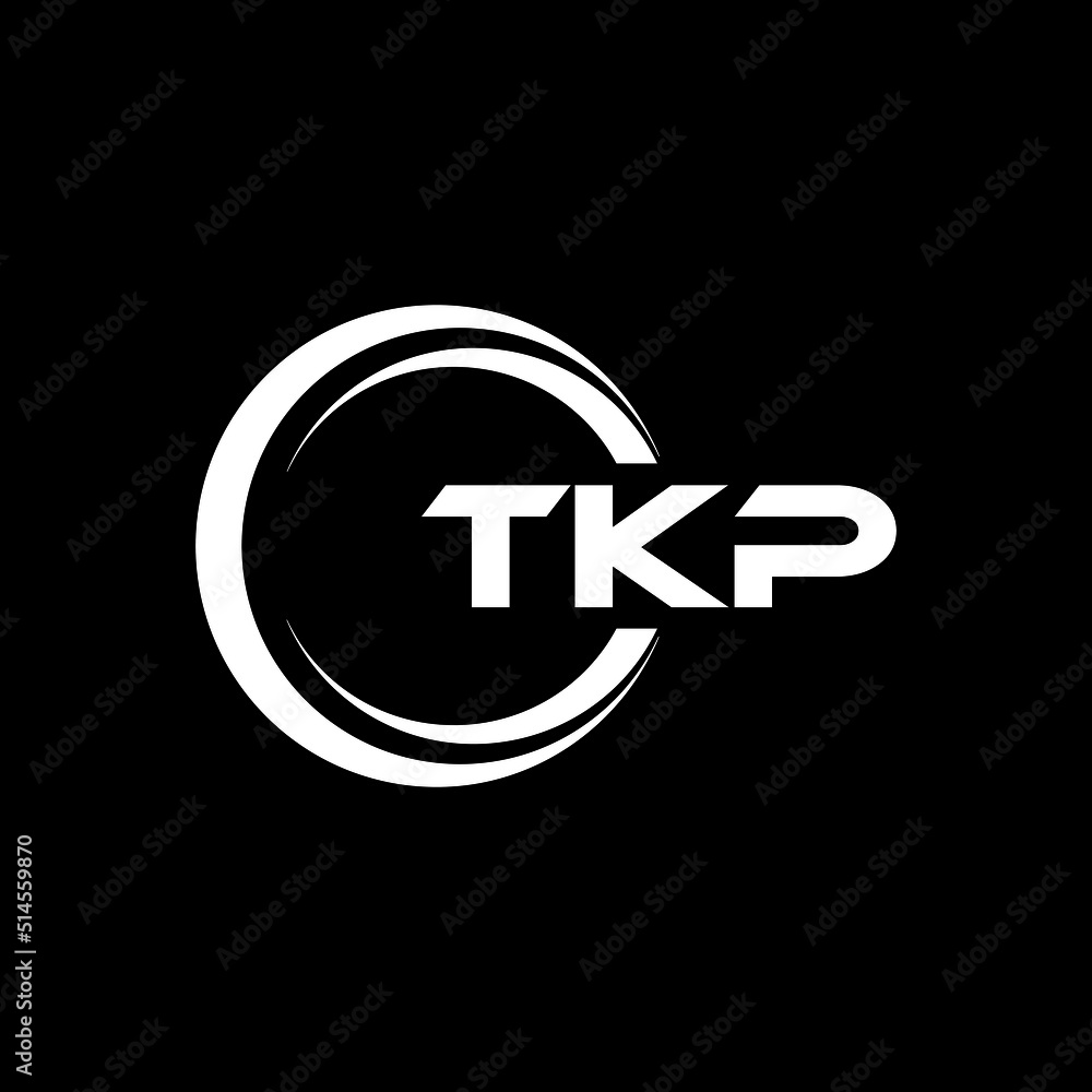 TKP letter logo design with black background in illustrator, vector ...