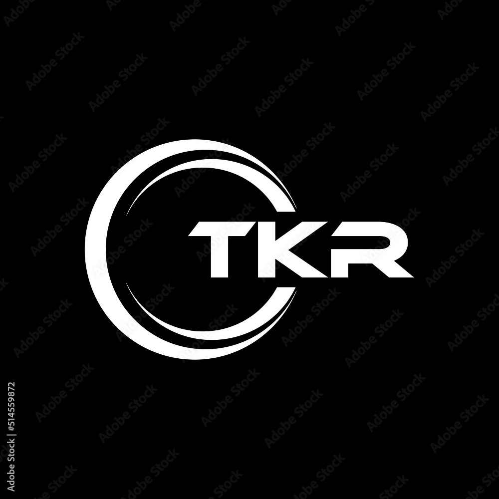 TKR letter logo design with black background in illustrator, vector ...