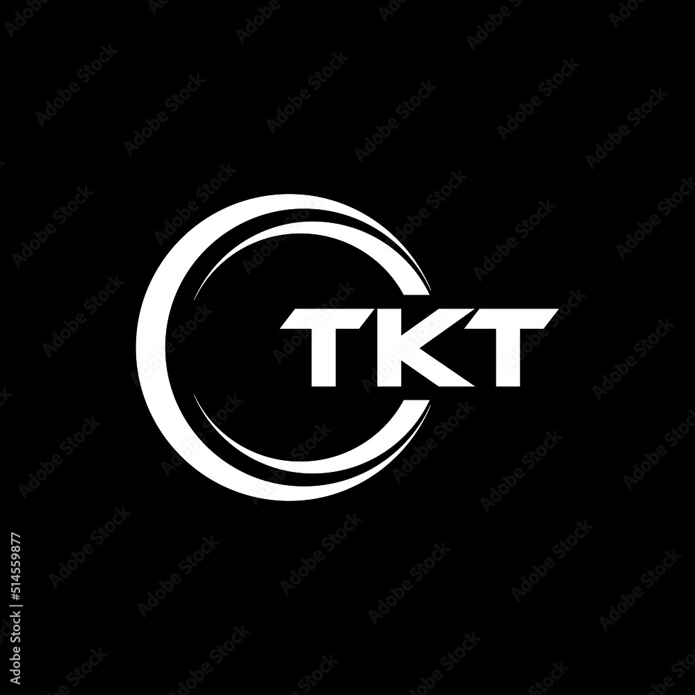 TKT letter logo design with black background in illustrator, vector ...
