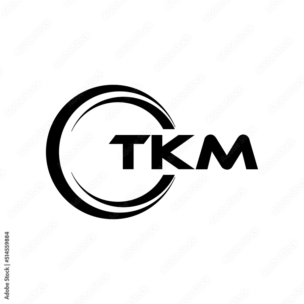 Vecteur Stock TKM letter logo design with white background in ...