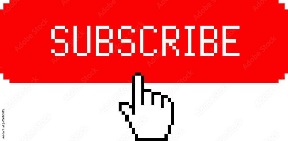 channnel pixel dot subscribe button Stock Vector | Adobe Stock