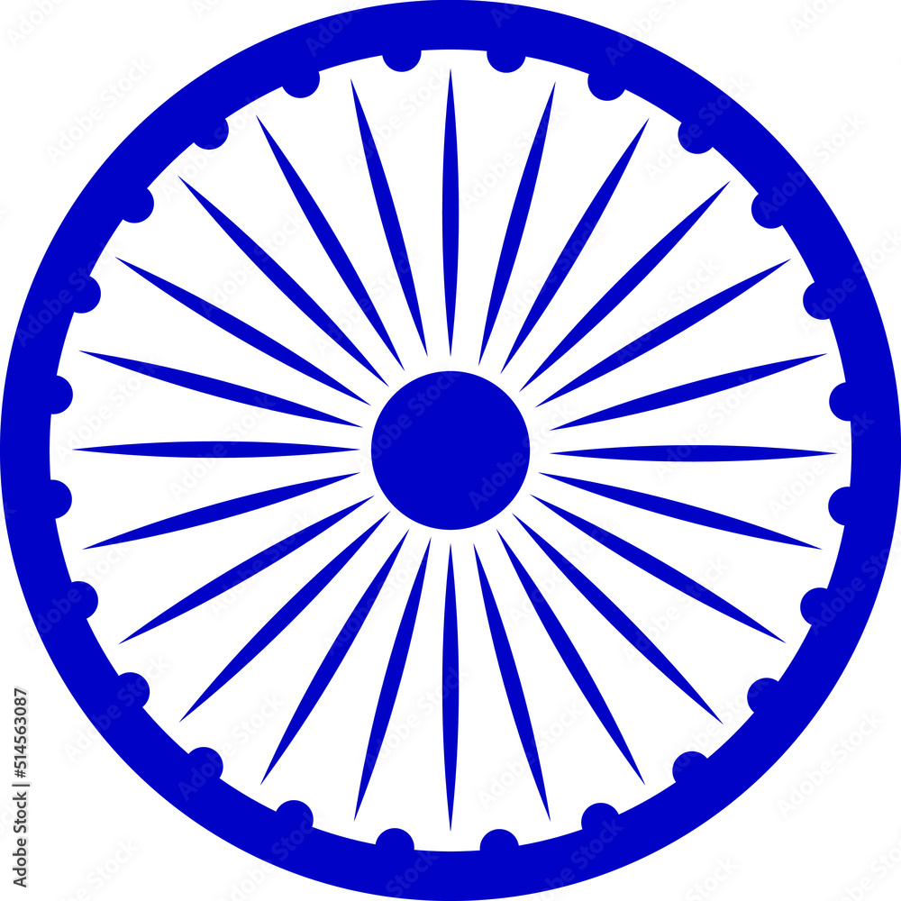 Ashoka chakra vector illustration. indian sign or symbol. Stock Vector ...